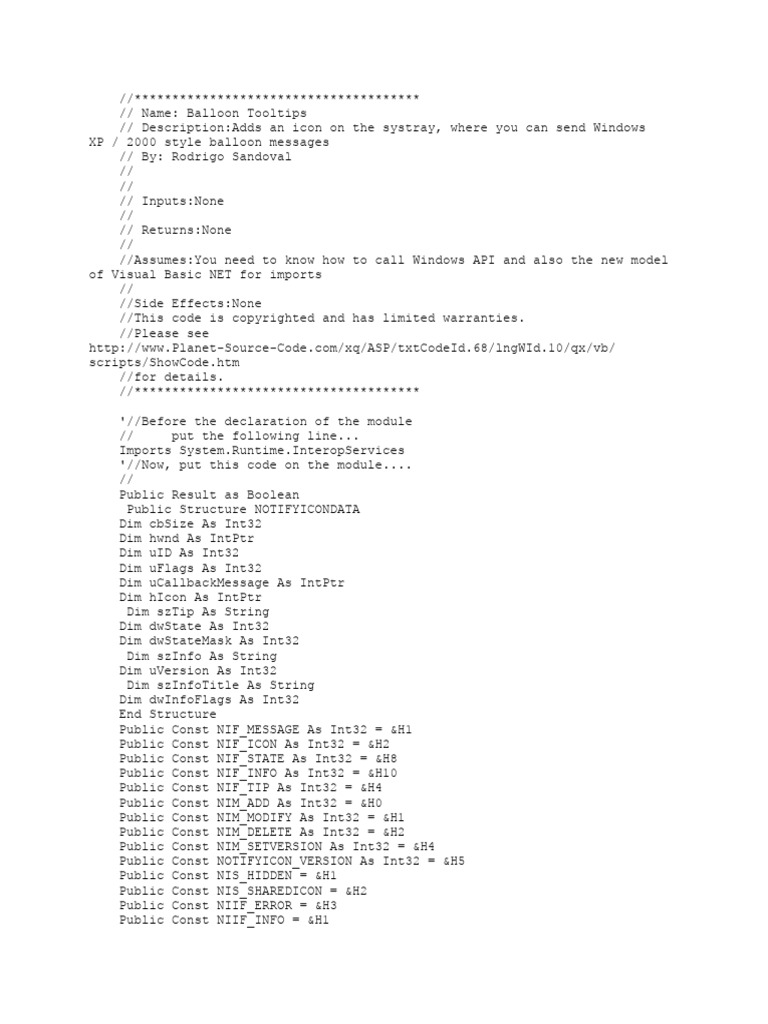 Balloon Tooltips VB Net | PDF | Microsoft Software | Computer Architecture