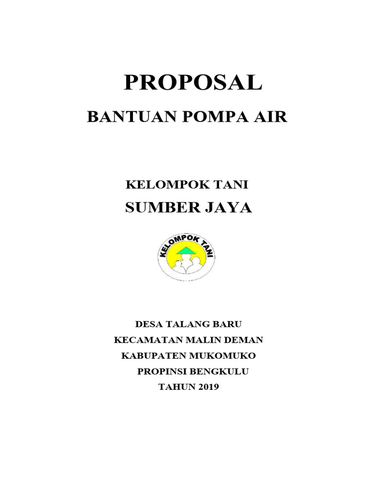 Proposal Bantuan Pompa Air | PDF