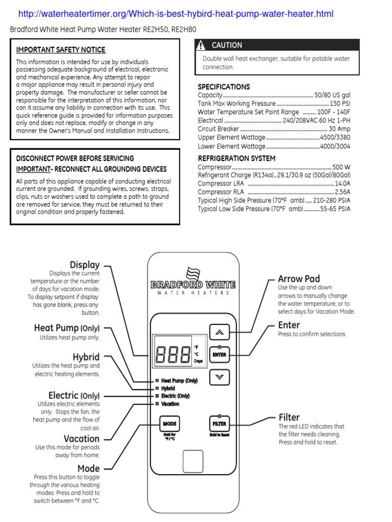 Bradford White Heat Pump Error Codes | PDF