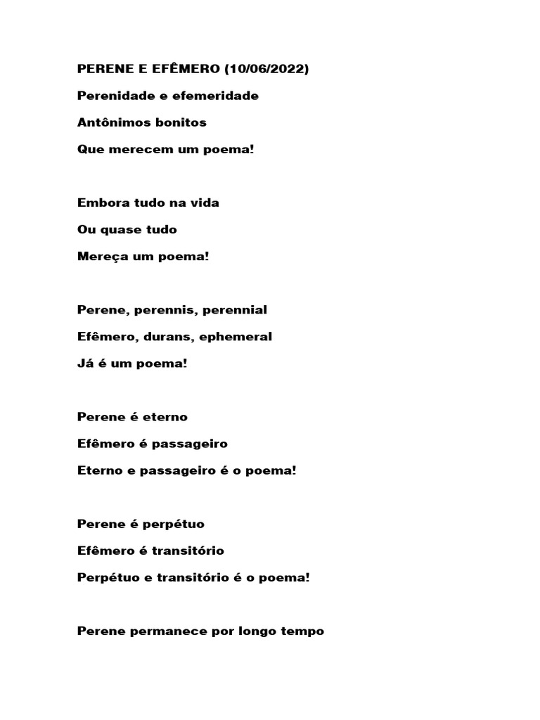 Perene e Efemero | PDF Perene e Efemero | PDF