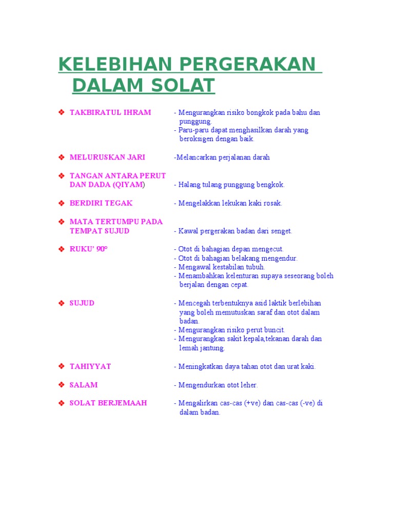 Kelebihan Pergerakan Dalam Solat | PDF