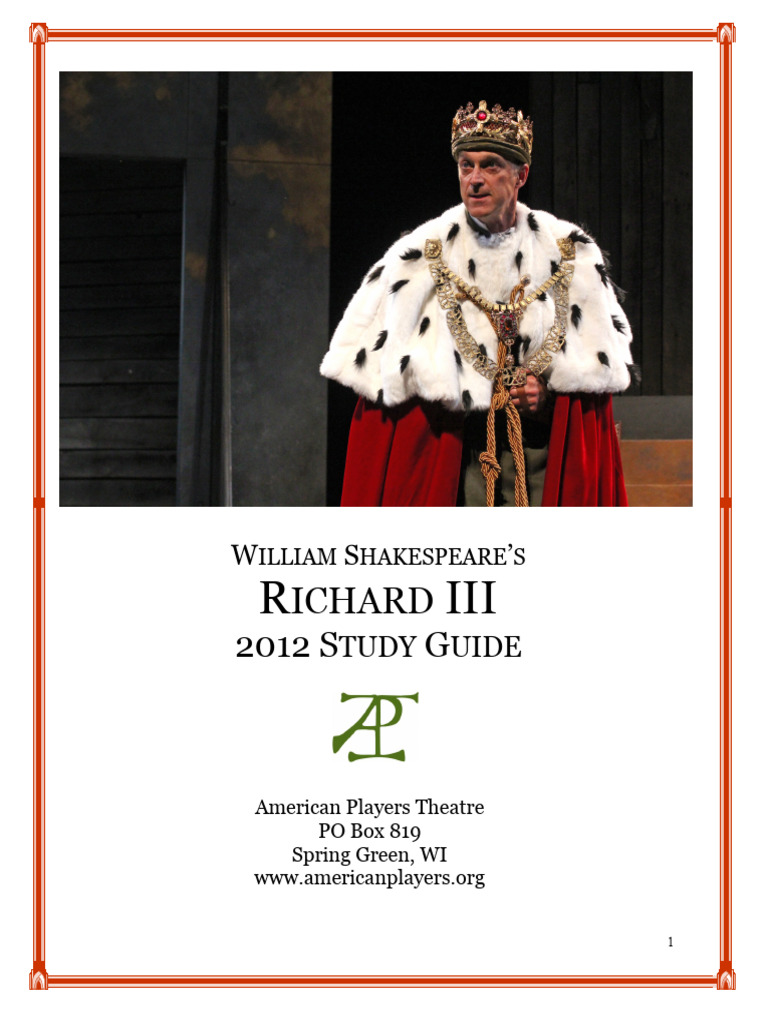 Richard III Study Guide 2012 | PDF | Metre (Poetry) | Poetry