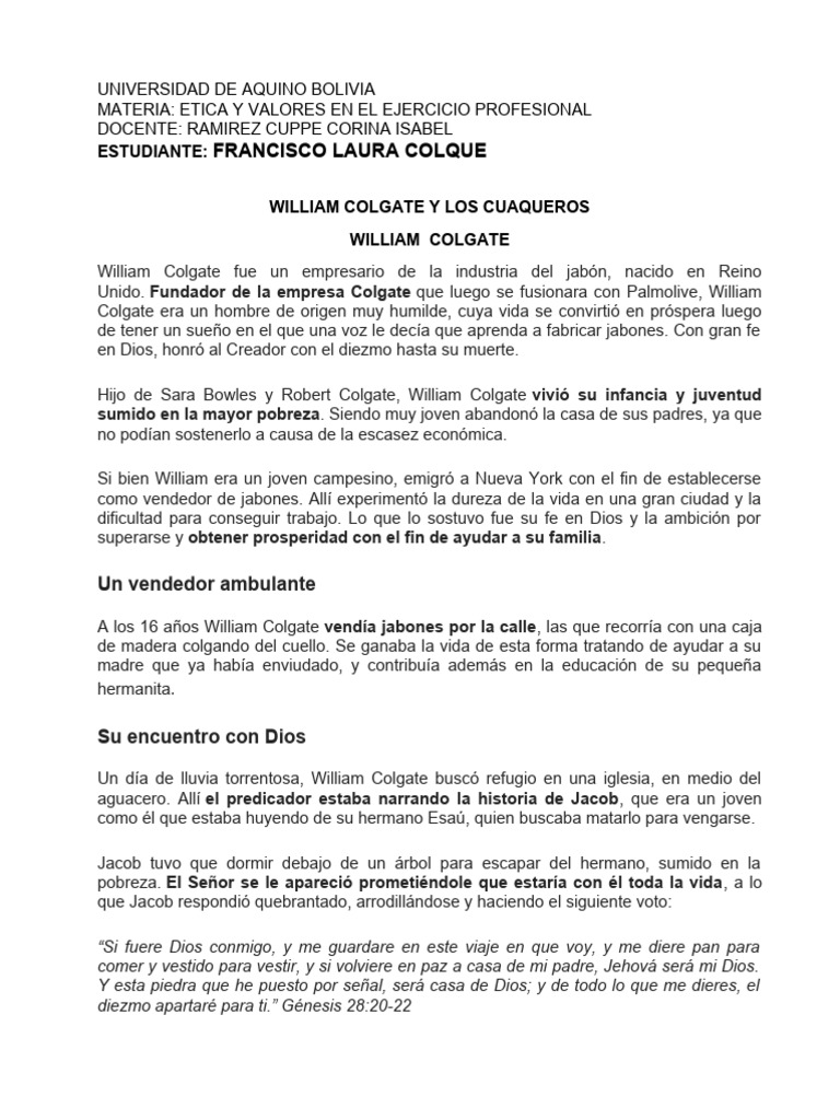 William Colgate y Los Cuaqueros | PDF | Cuáqueros