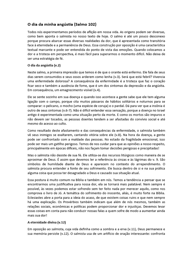 Salmo 102 | PDF | Salmos | Deus