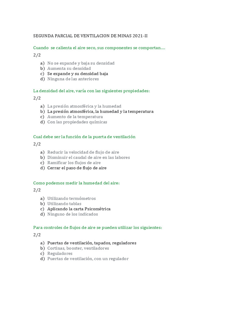 Segunda Parcial de Ventilacion de Minas 2021 | PDF | Arrastrar (Física) | Ventilación (Arquitectura)