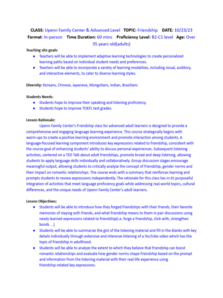 Lesson Plan 2 Final | PDF