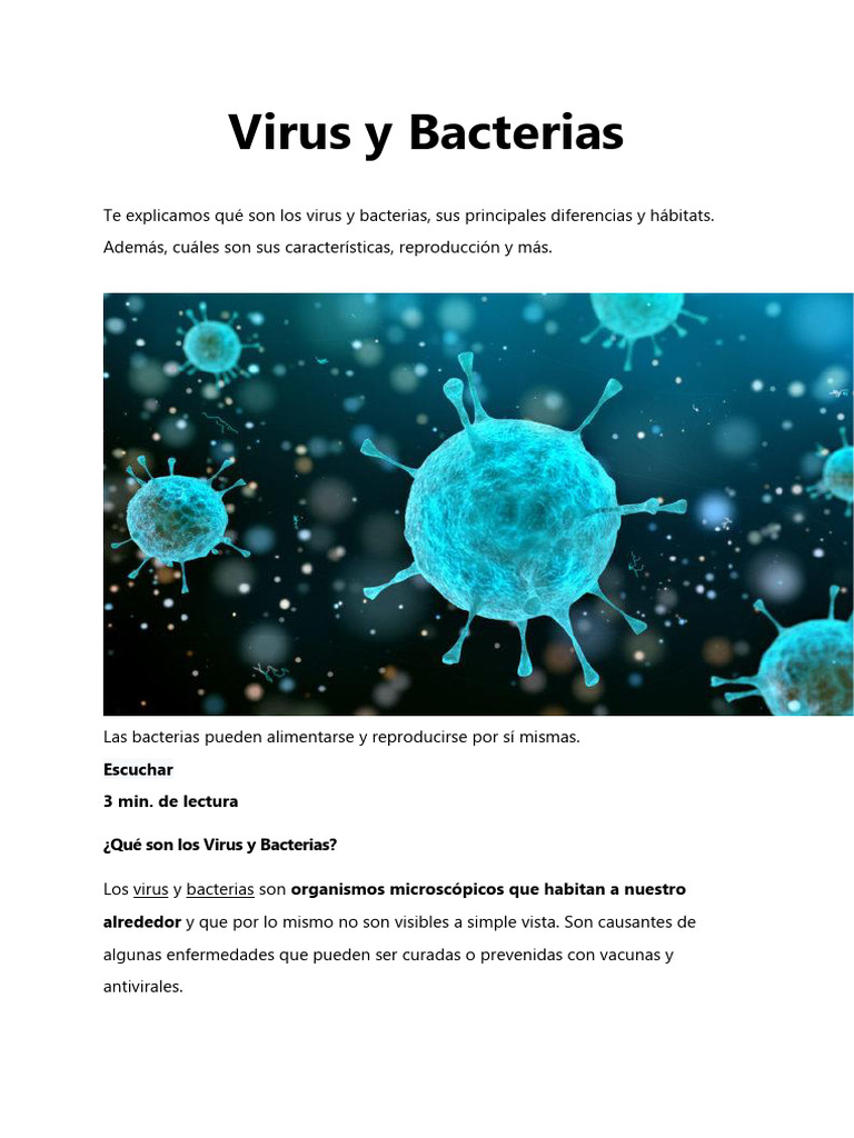 Virus y Bacterias | PDF | Virus | Las bacterias