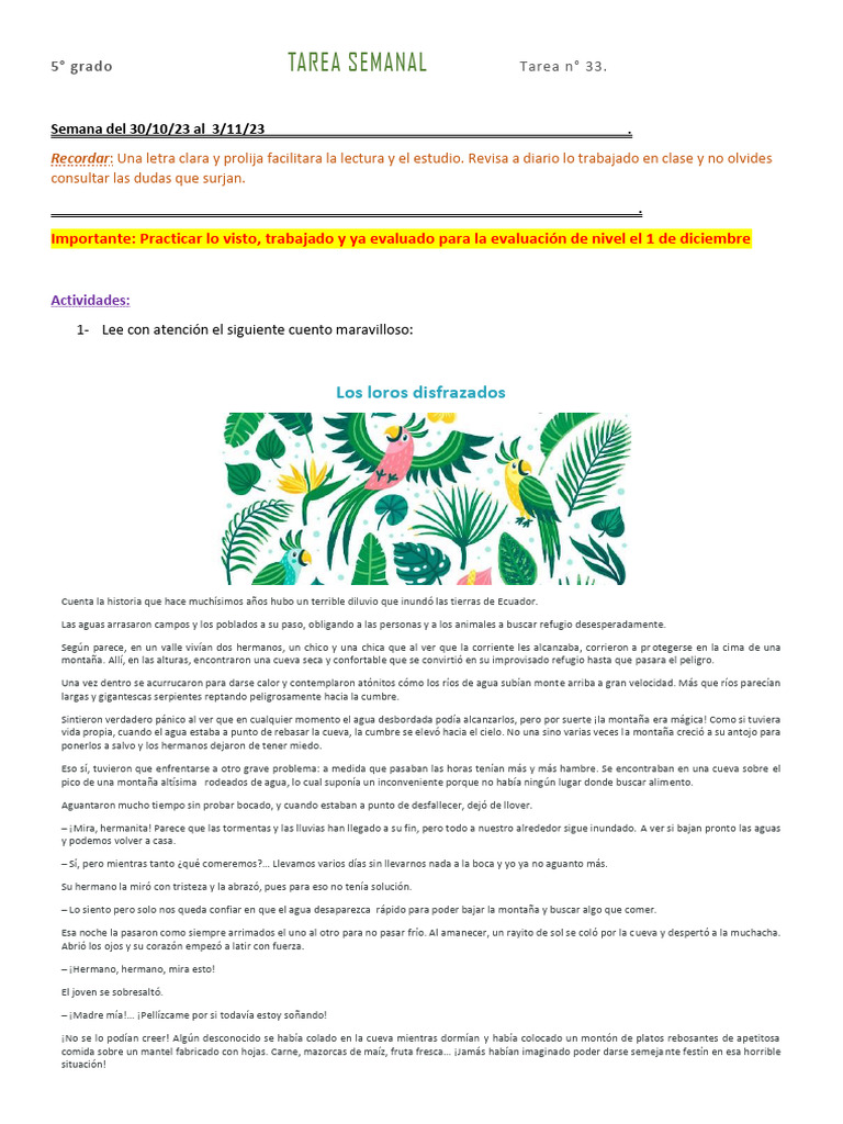 Tarea Semanal Nro 33 - 2023 | PDF | Montañas | Ciencias de la Tierra