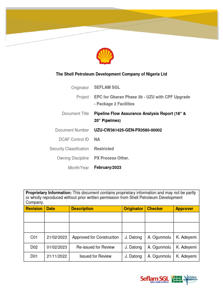 UZU-CW361425-GEN-PX0580-00002 - C01 - Pipeline Flow Assurance Analysis ...