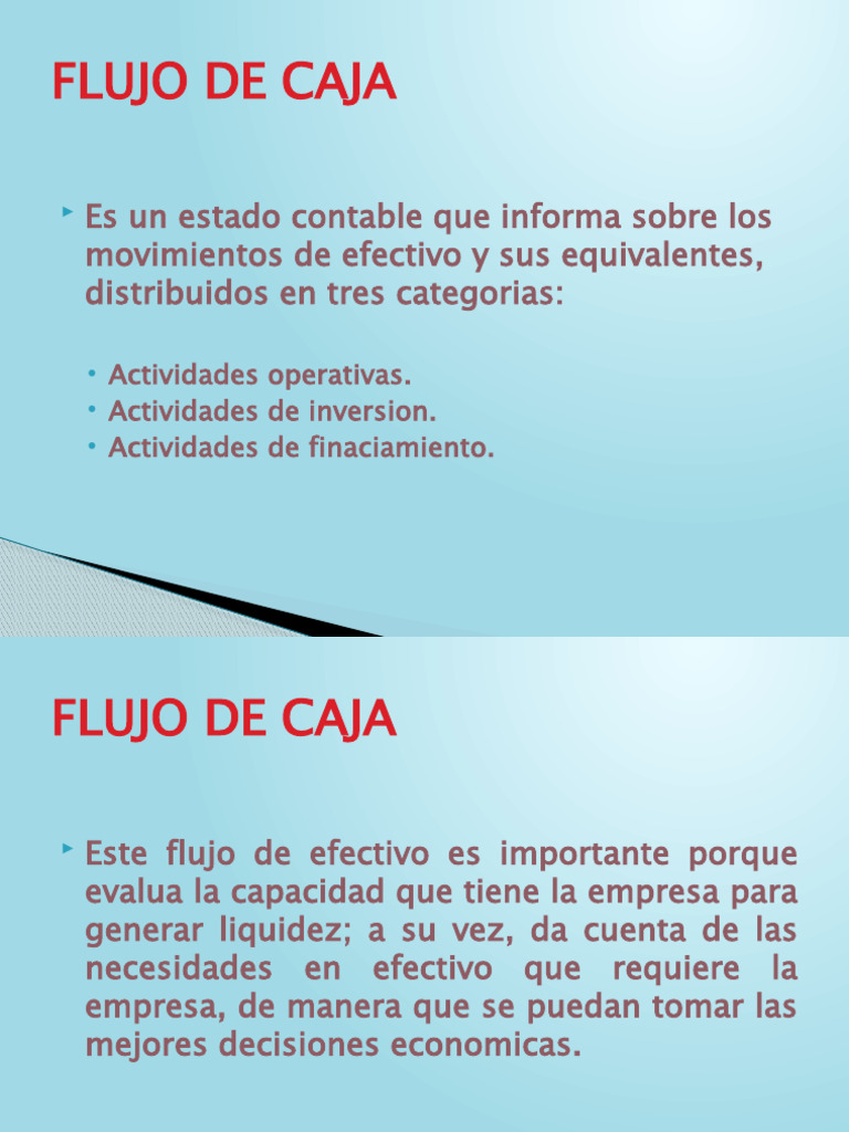 Capitulo 4 Flujo de Caja | PDF | Flujo de efectivo | Contabilidad