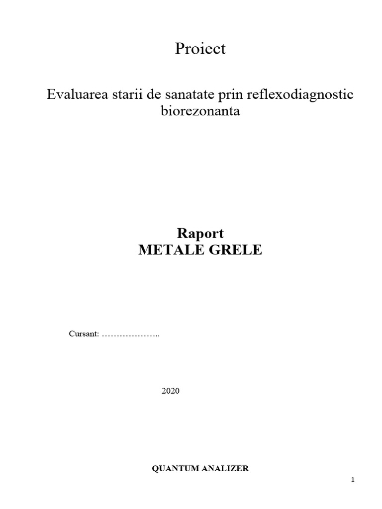 MODEL PROIECT Metale Grele | PDF