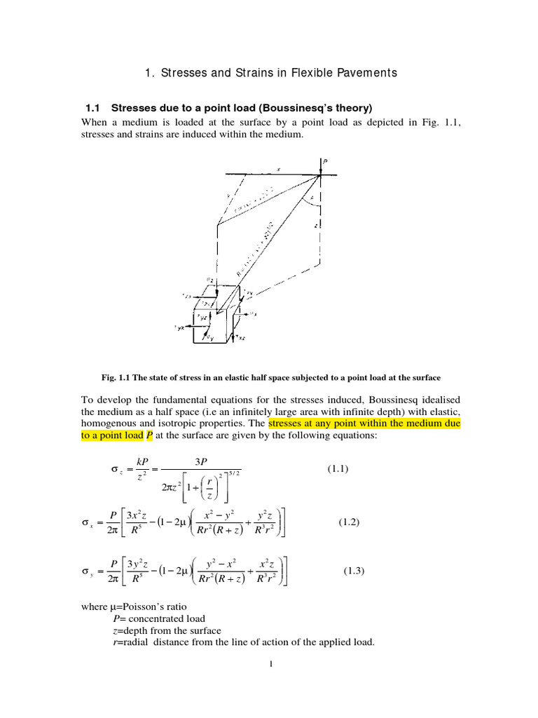 Highway Engineering NOTES | PDF | Stress (Mechanics) | Linear Elasticity