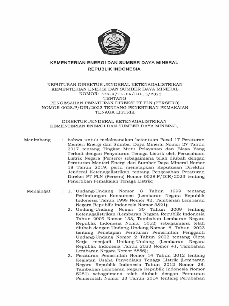Peraturan p2tl PLN No 28 Terbaru Tahun 2023 | PDF