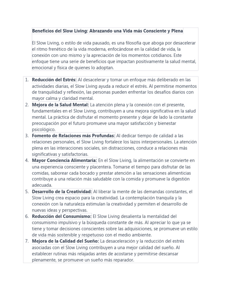 Slow Living Vivir Mas Despacio Pdf