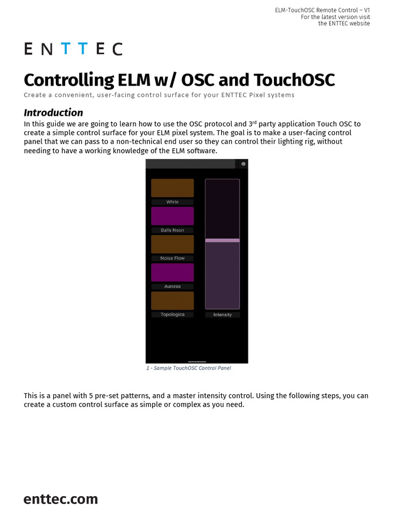 ELM Control with TouchOSC Setup Guide | PDF | Ip Address | Tablet Computer