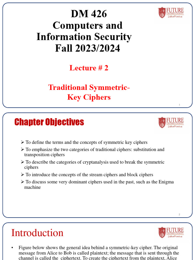 Lecture 2 - Traditional Symmetric Cryptography | PDF