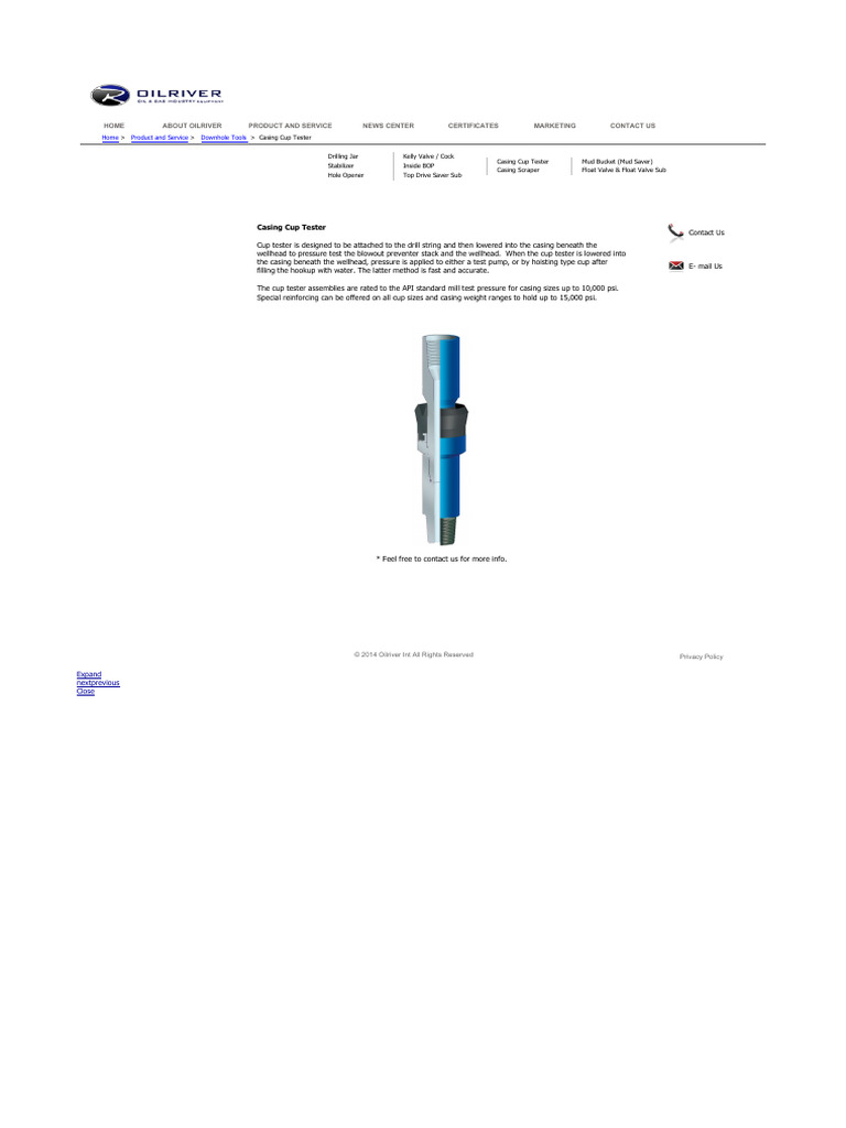 Casing Cup Tester - Information | PDF