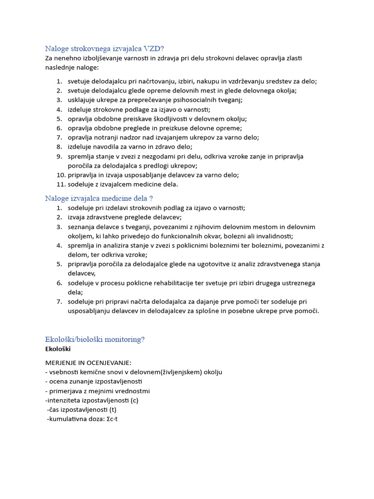 Izpitna Vprašanja Profesionalna Patologija | PDF