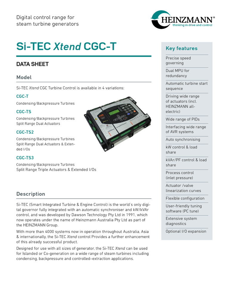 DS HZM AUS SITEC Xtend CGC-T Steam Turbine Control e | PDF | Electrical ...