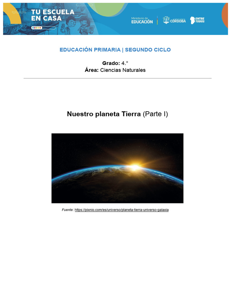 Copia de Nuestro Planeta Tierra (Parte I) - Ciencias Naturales ...
