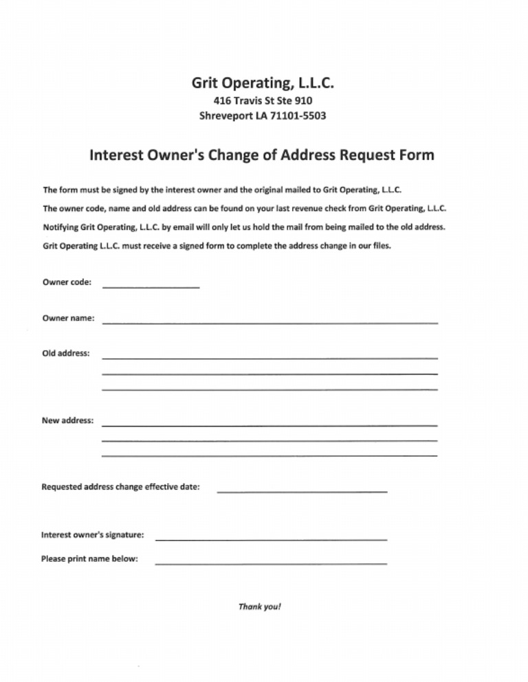 Orig Int Ow Add CHG Form | PDF