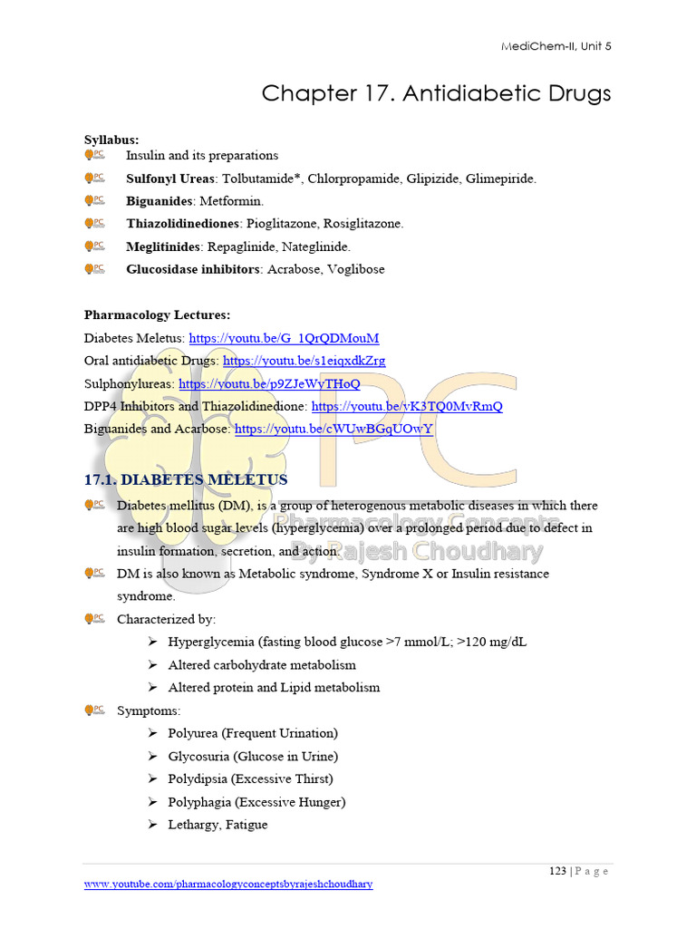 Antidiabetic Drugs: Classification & Mechanisms | PDF
