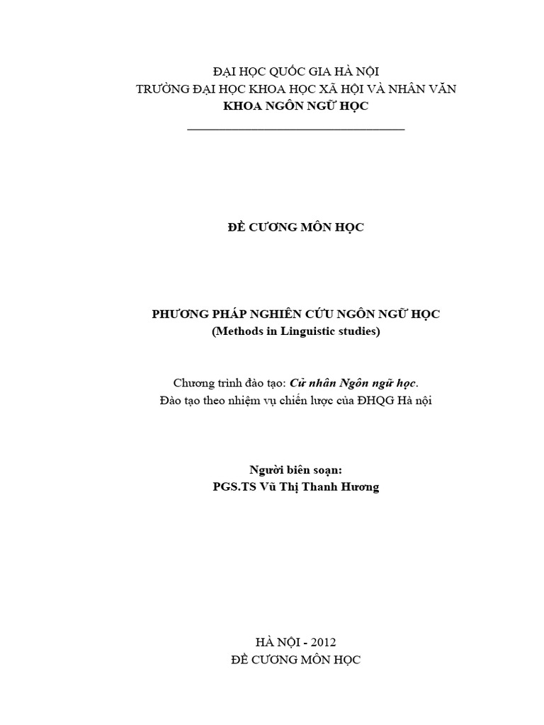 LIN3007 - Phuong Phap Nghien Cuu NNH | PDF