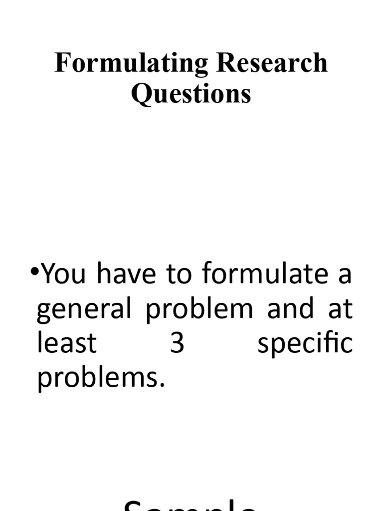 Formulating Research Questions | PDF | Science & Mathematics