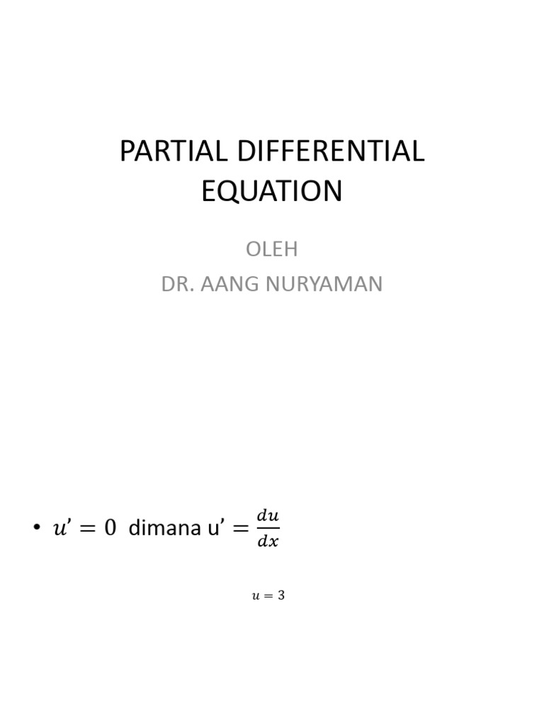 Partial Differential Equation Part 1-1 | PDF | Partial Differential Equation | Ordinary ...