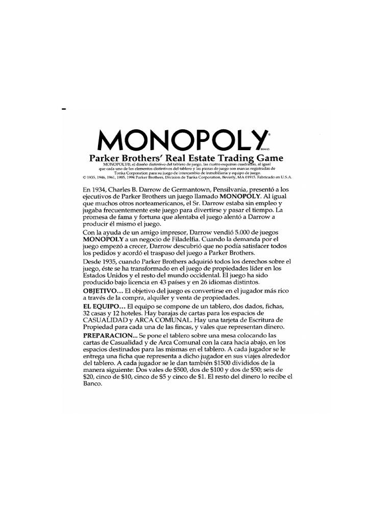 Monopoly (Spanish) 1 | PDF