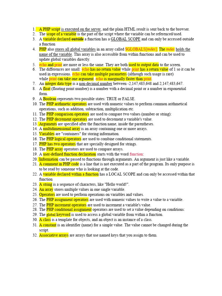 MidtermExam Coverage | PDF | Php | Variable (Computer Science)