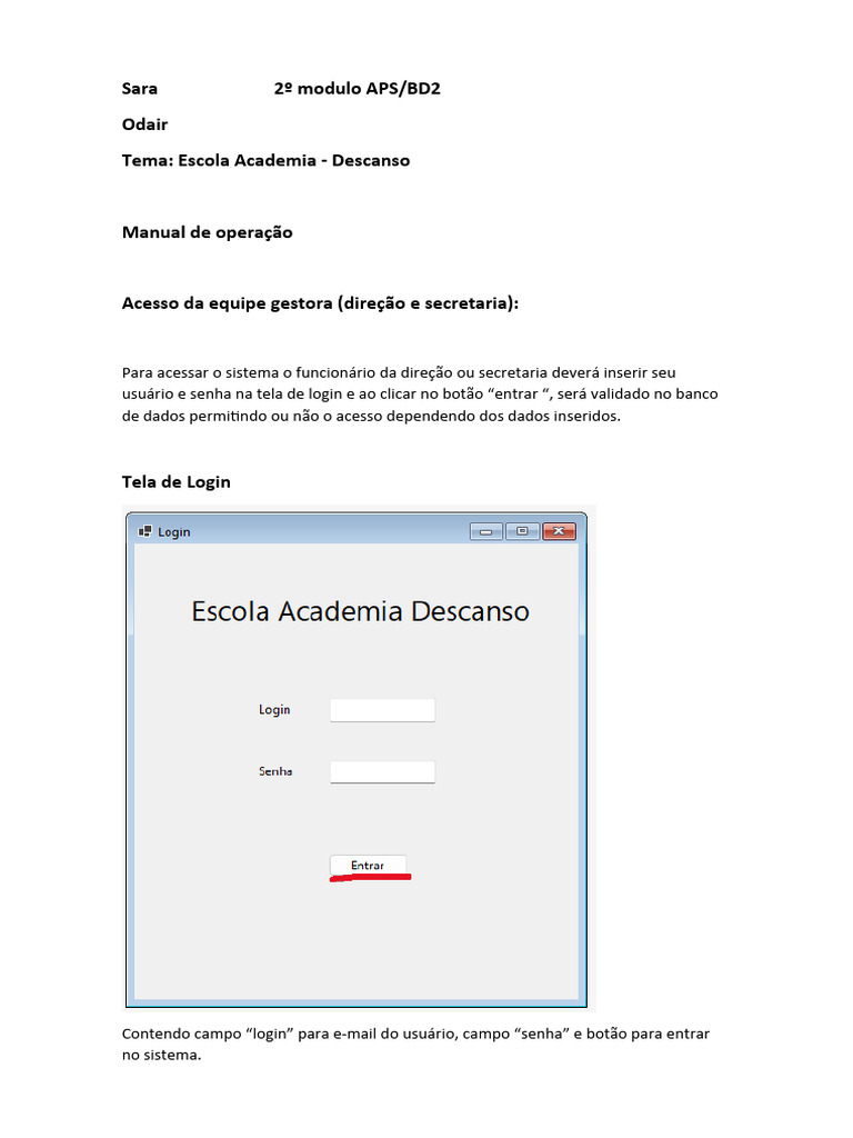 Trabalho RAfael Aps-Bd2 | PDF | Fazer login | Informática