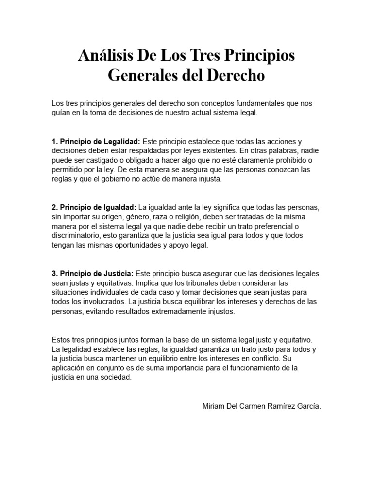 Análisis De Los Tres Principios Generales Del Derecho 1 Pdf