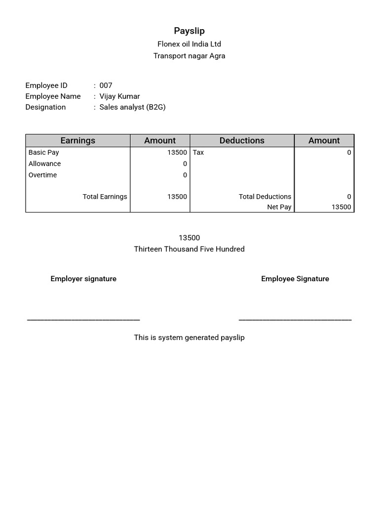 Payslip | PDF Payslip | PDF