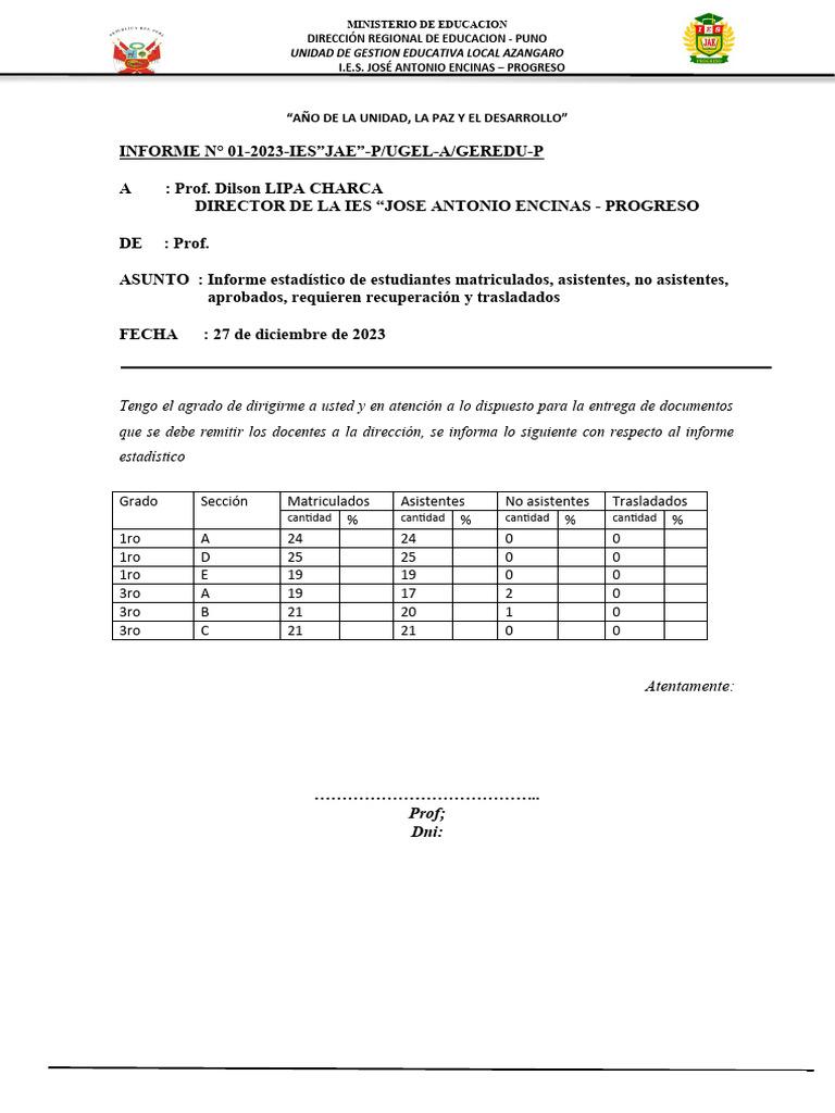 Informe Estadistico Final | PDF