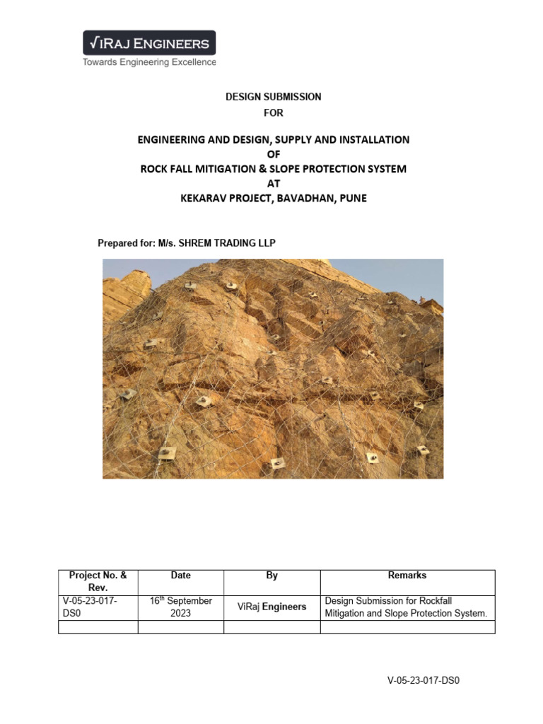 Rockfall Mitigation Design Report | PDF