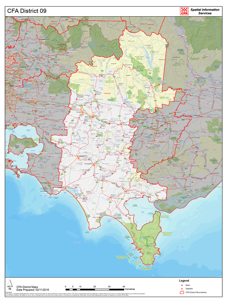CFA Districts and Postcodes Map | PDF