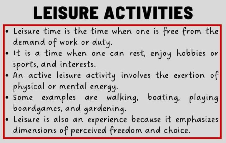 Lesson 1 Leisure Activities | PDF