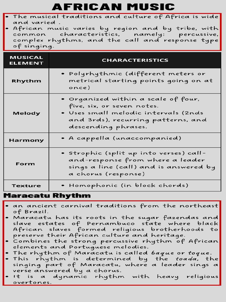 Lesson 1 African Music | PDF