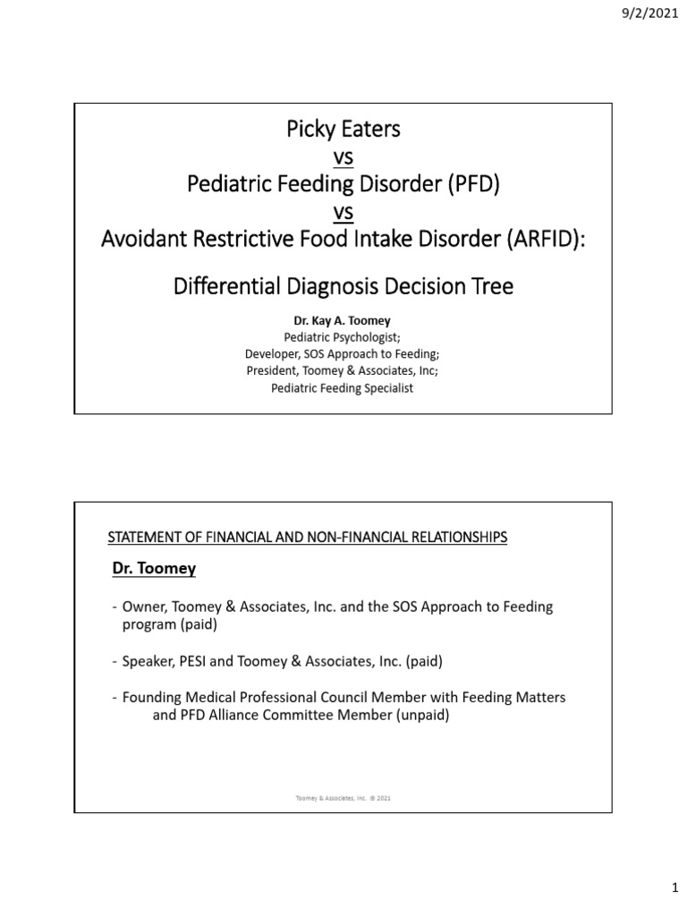 Picky Eaters vs PFD vs ARFID: Diagnosis Guide | PDF | Mental Disorder ...