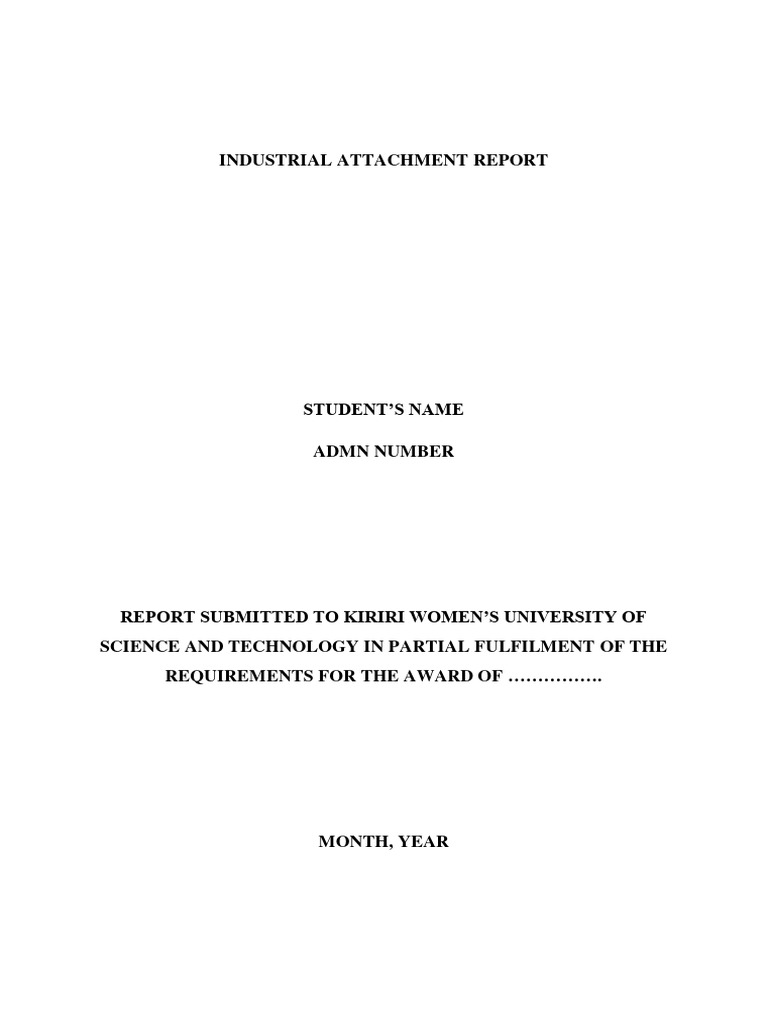Industrial Attachment Report Format | PDF