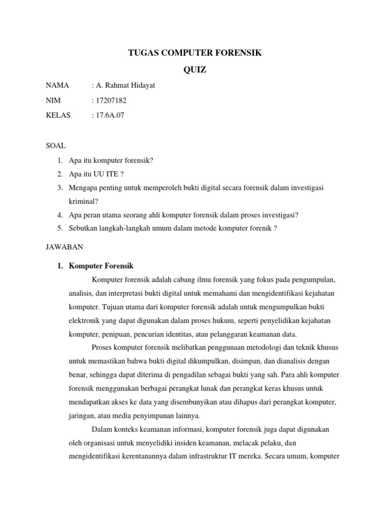 Tugas Computer Forensik | PDF