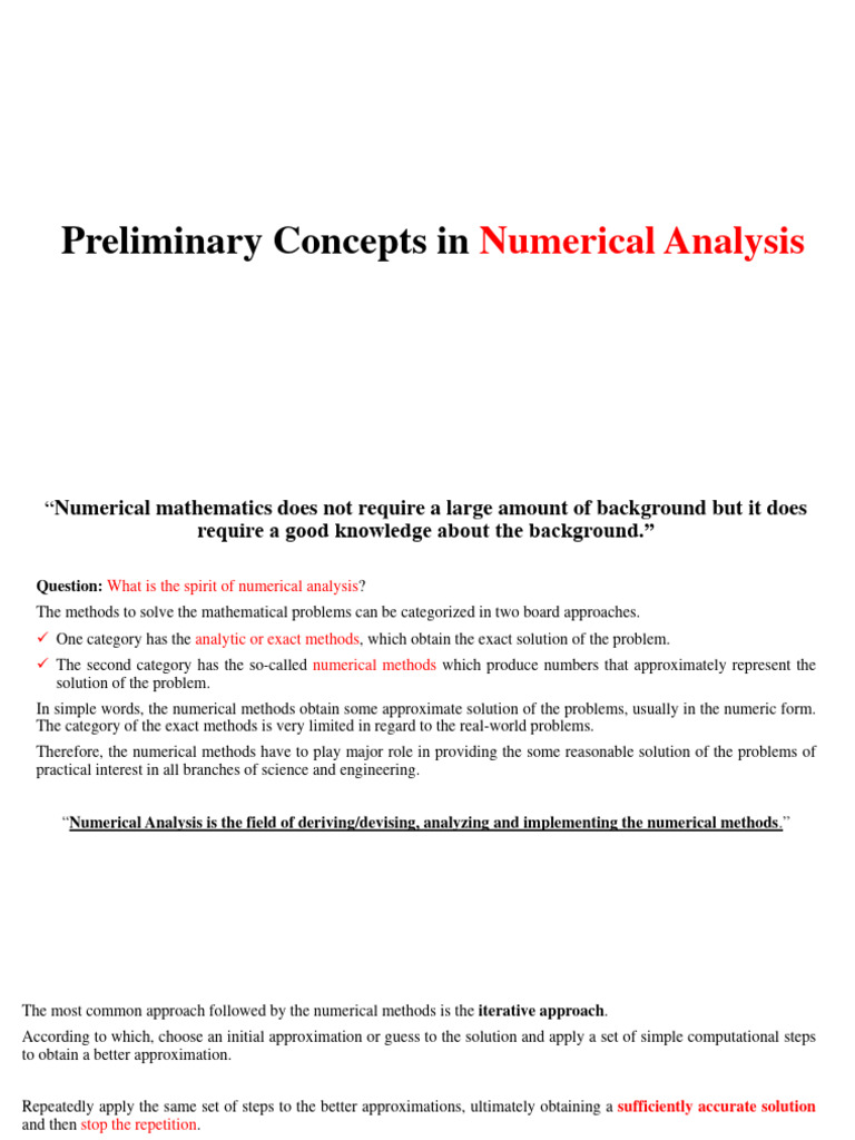 Preliminary Concepts In: Numerical Analysis | PDF | Numerical Analysis | Norm (Mathematics)