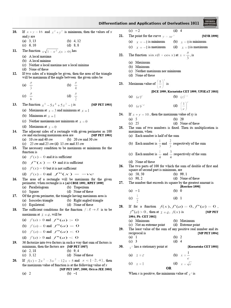 Ques. Chp. 22 - (Part 3) | PDF | Monotonic Function | Area