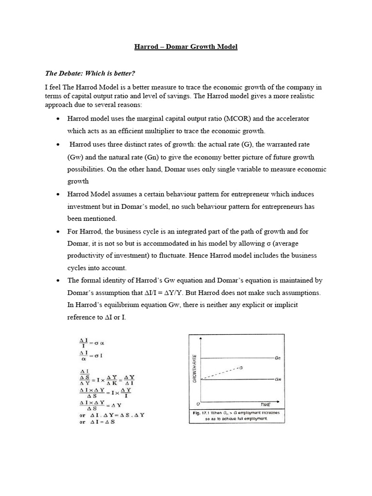 The Debate Betwwen Harrod and Domar Model | PDF