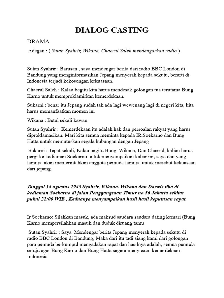 Dialog Casting Pensi 2024 | PDF