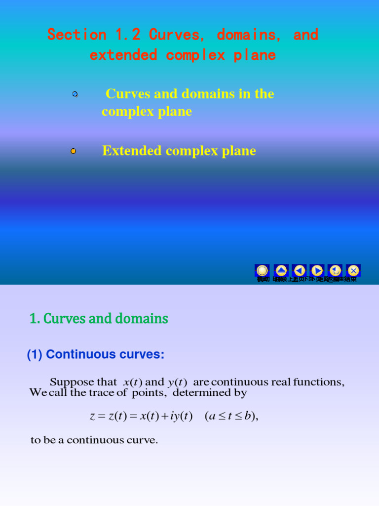 1.2 Curves, Domains, and Extended Complex Plane | PDF | Curve ...