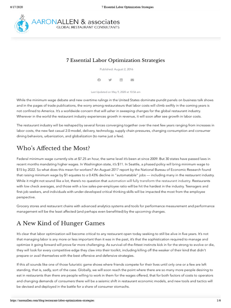 7 Essential Labor Optimization Strategies | PDF | Labour Economics ...