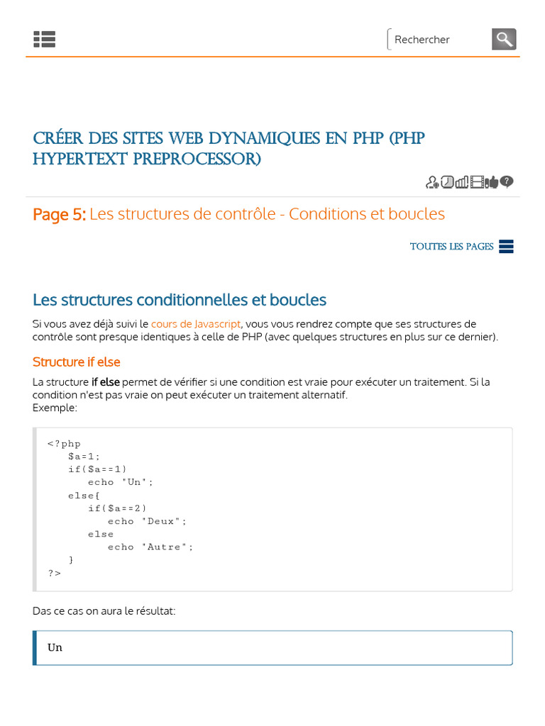 Les Structures de Contrôle - Conditions Et Boucles | PDF