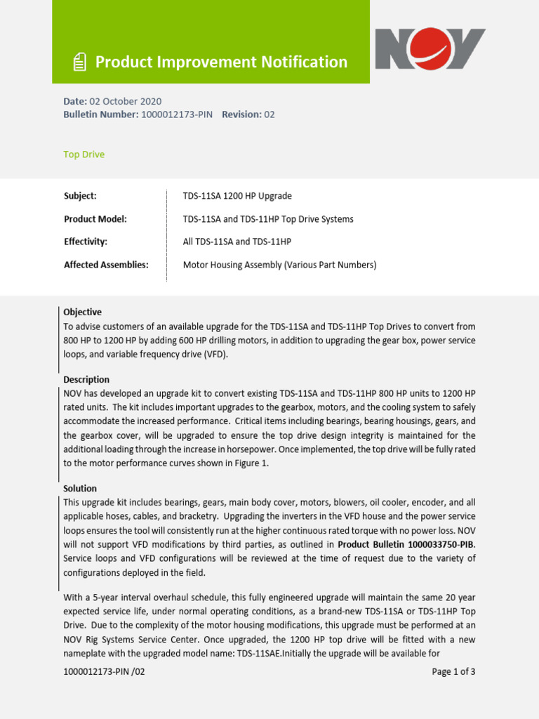 1000012173 PIN TDS 11SA马力升级 | PDF | Horsepower | Machines